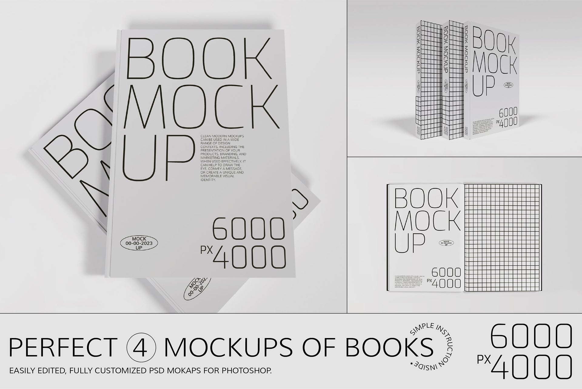 4 Book Mockups Set – Samolevsky
