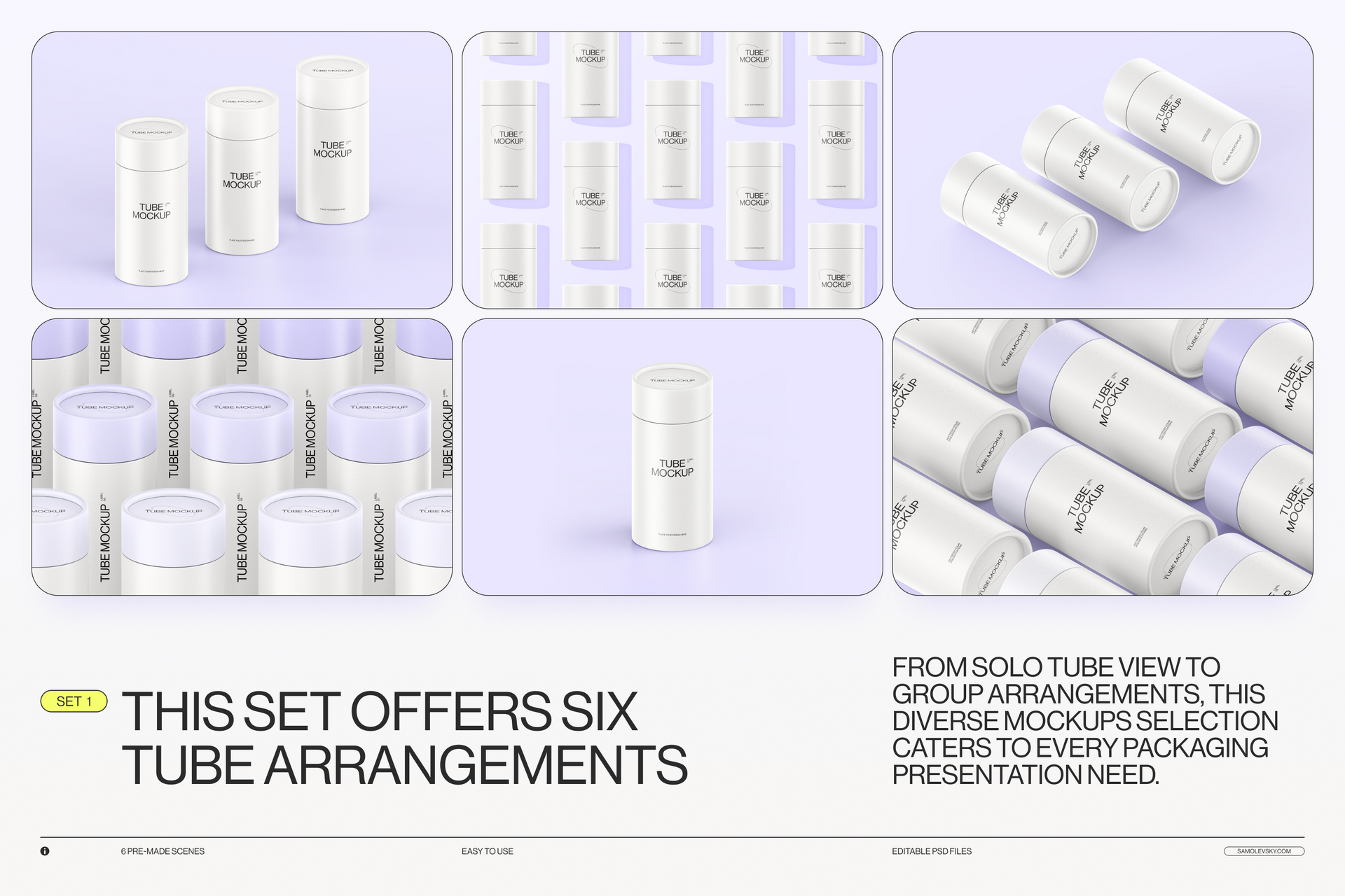 Paper Tube Package Mockup Set 1 – Samolevsky