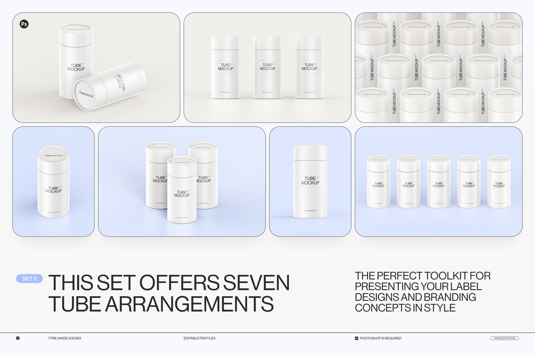 Paper Tube Package Mockup Set 2 – Samolevsky