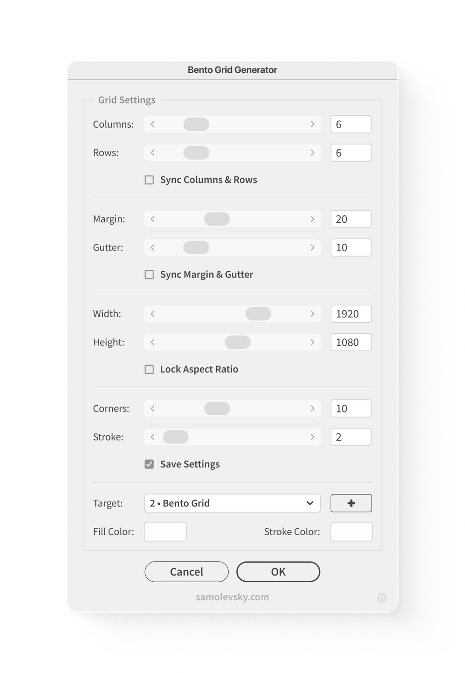 Bento Grid Generator – Samolevsky