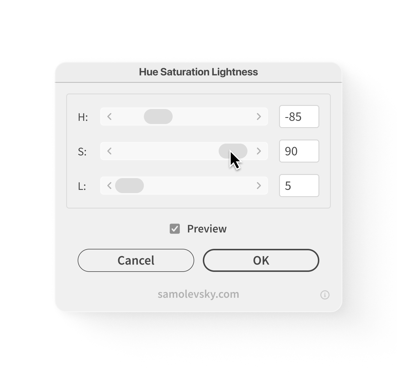 Hue Saturation Lightness – Samolevsky