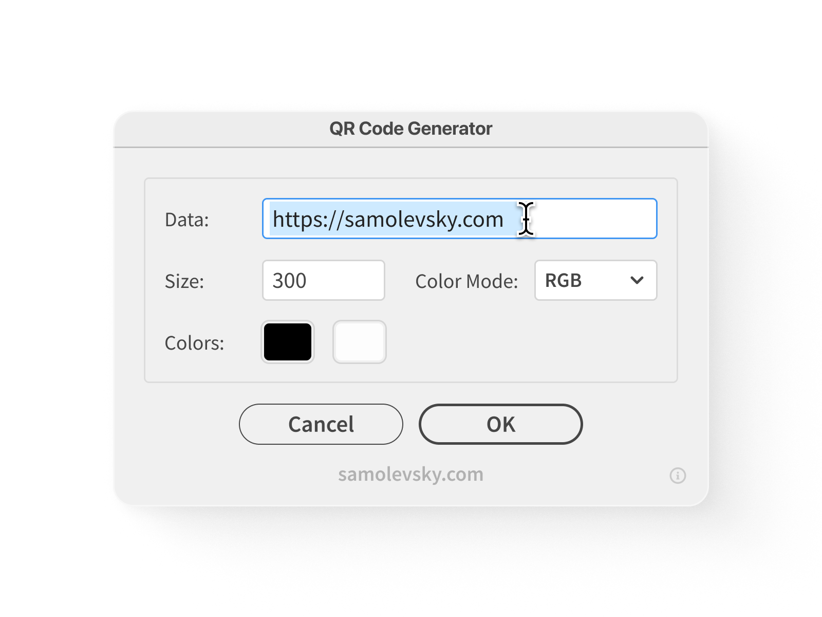 QR Code Generator – Samolevsky