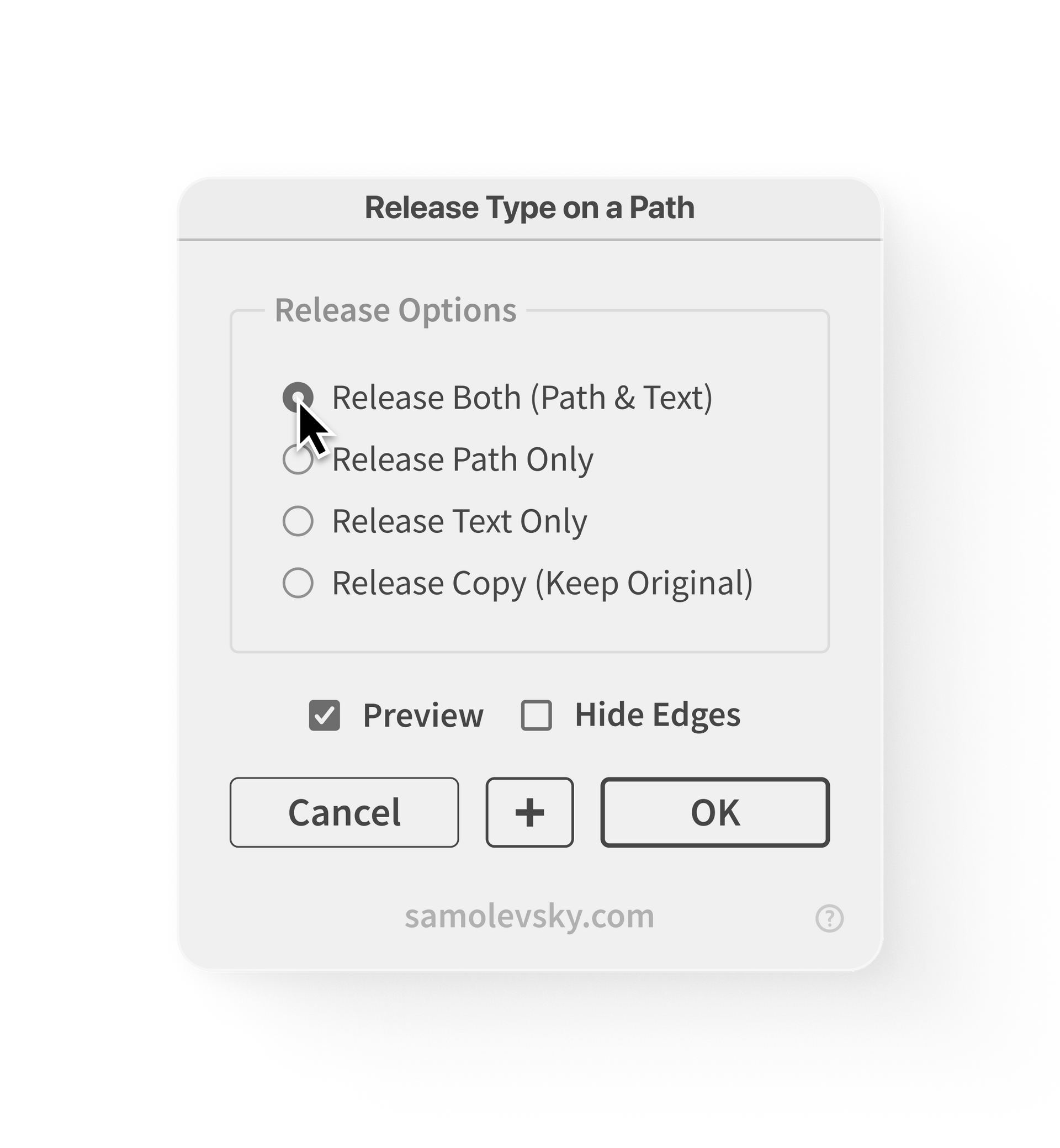 Release Type on a Path – Samolevsky