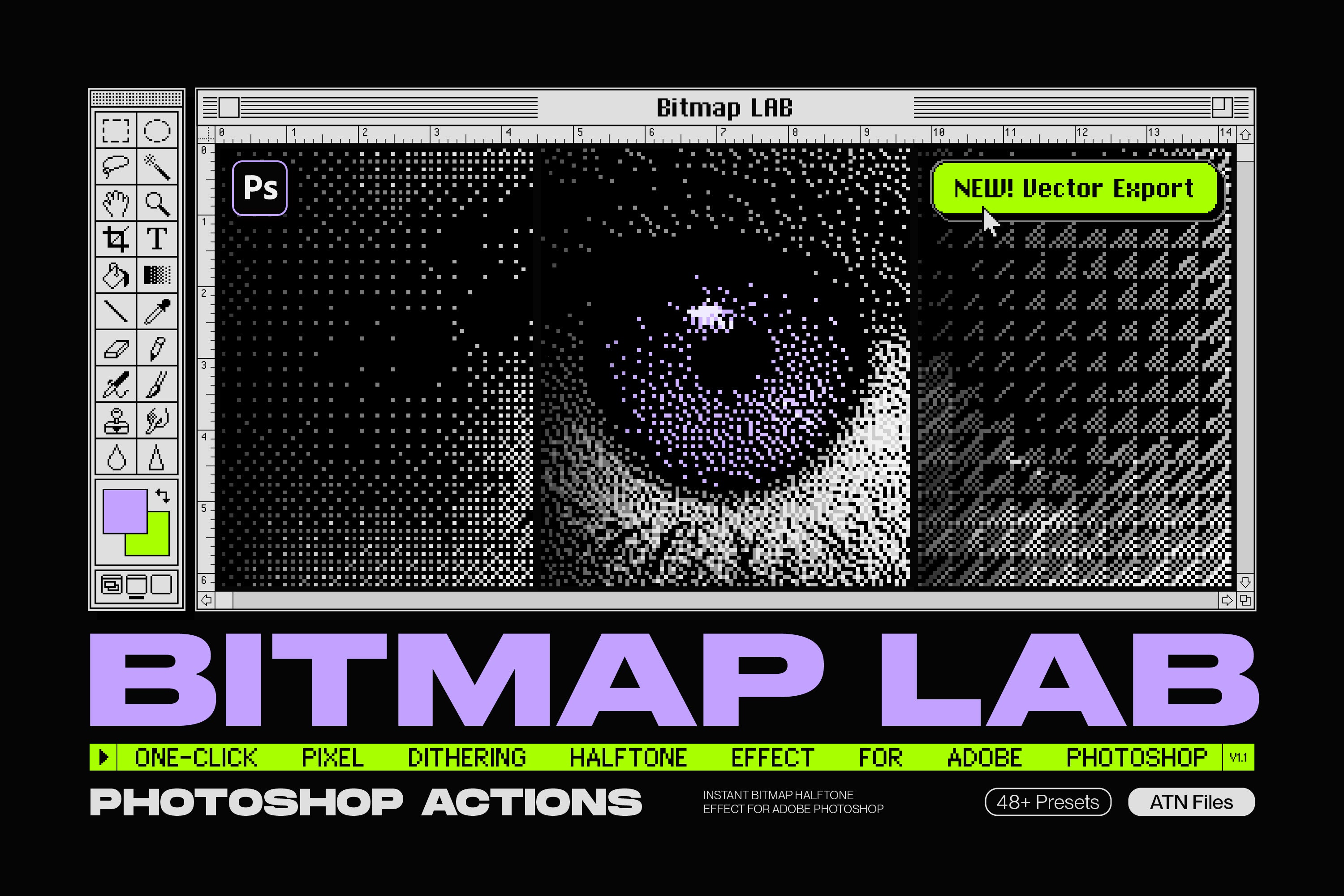 Bitmap Lab - One-Click Pixel Halftone Action – Samolevsky