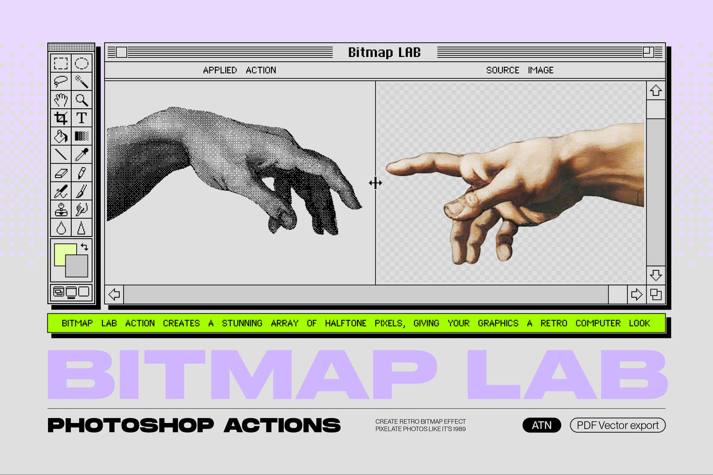 Bitmap Lab One Click Pixel Halftone Action Samolevsky