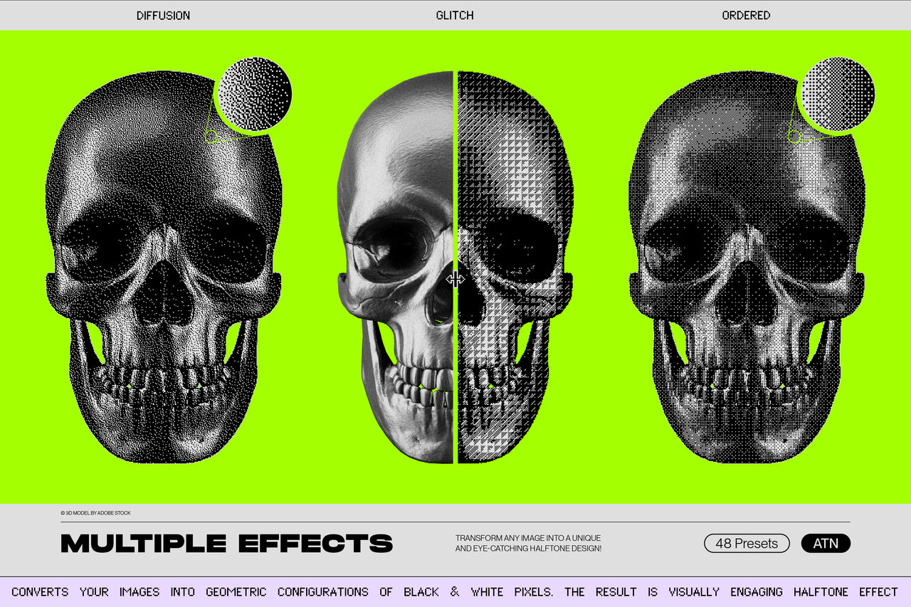 Bitmap Lab - One-Click Pixel Halftone Action – Samolevsky