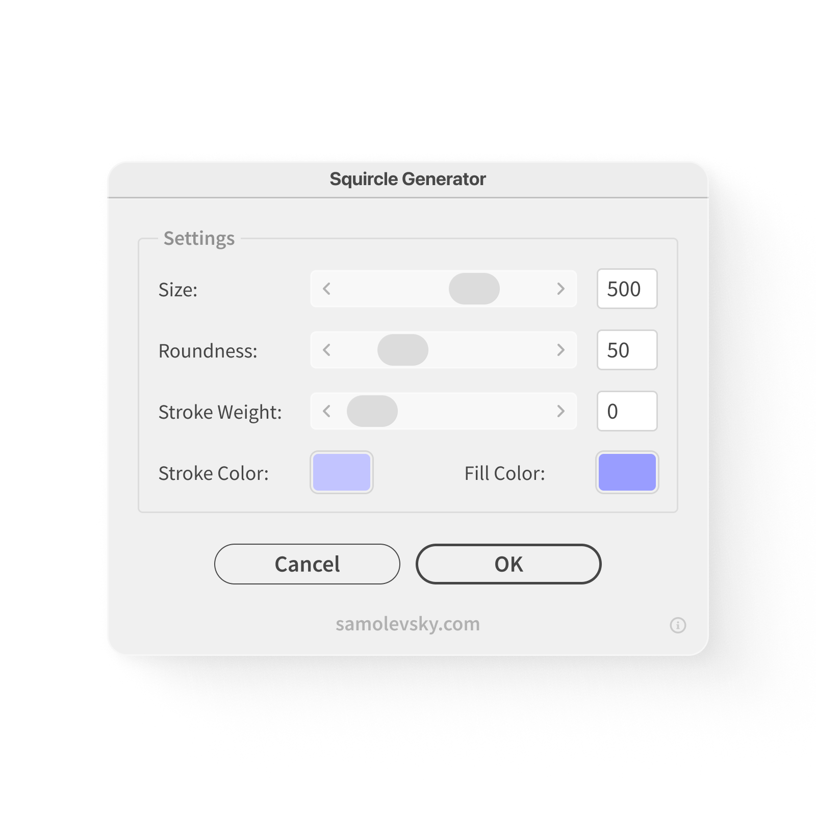 Squircle Generator – Samolevsky