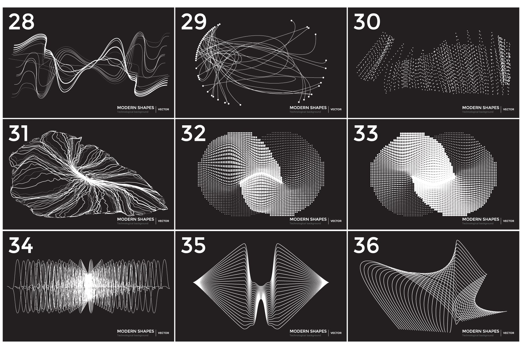 36 Technological Vector Shapes – Samolevsky