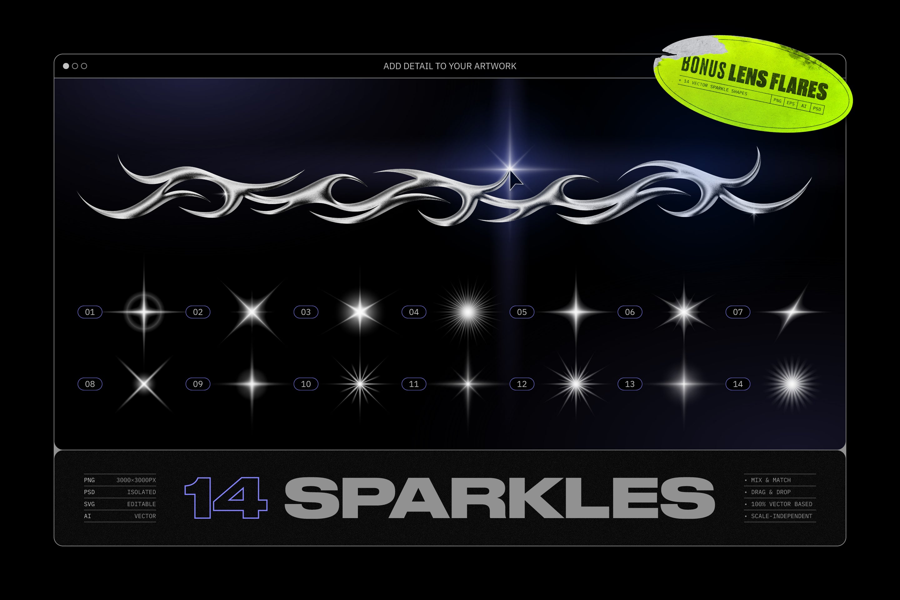 Chrome 3D Effect for Photoshop + 120 Shapes – Samolevsky