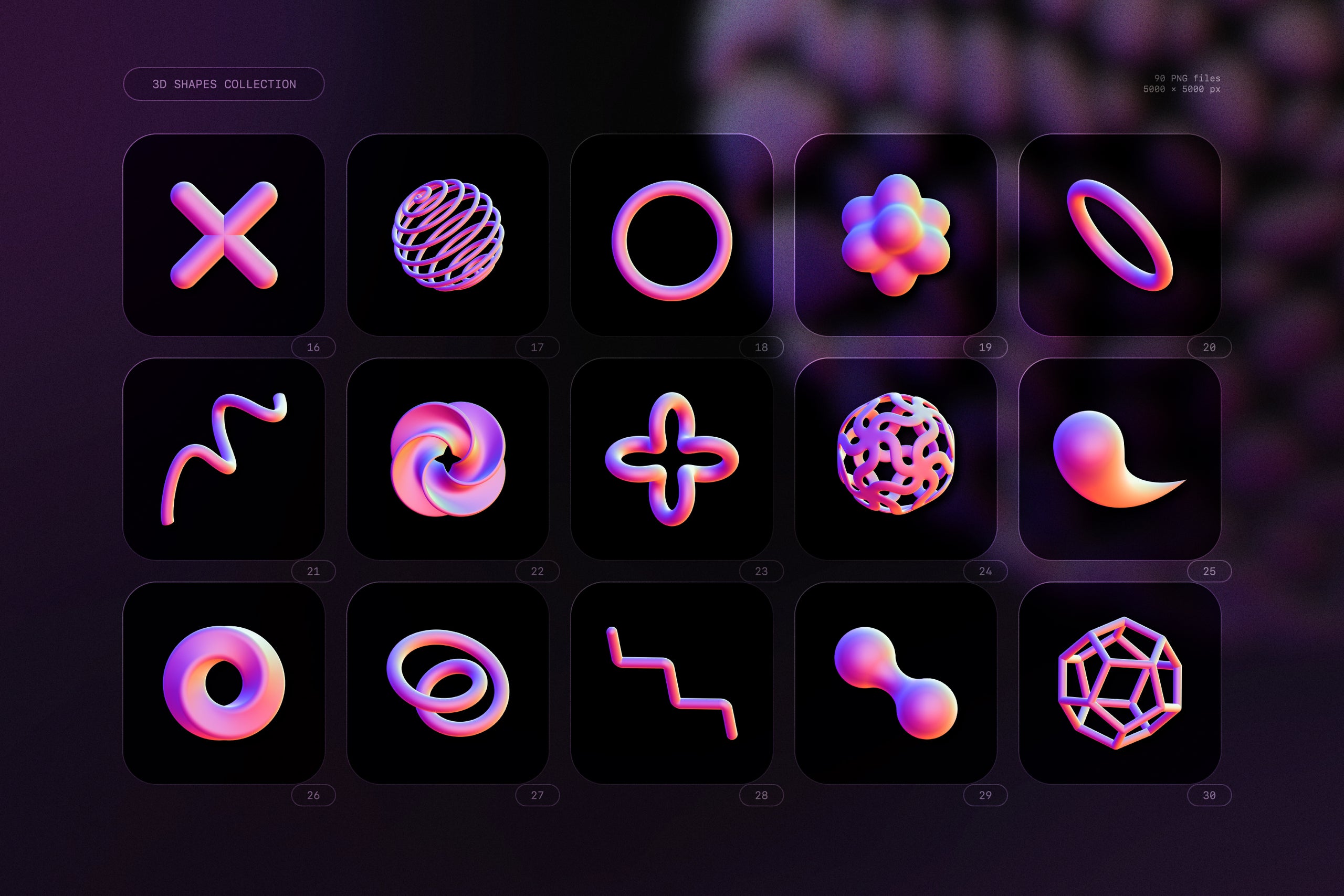 3D Shapes Collection – 90 Abstract Renders – Samolevsky