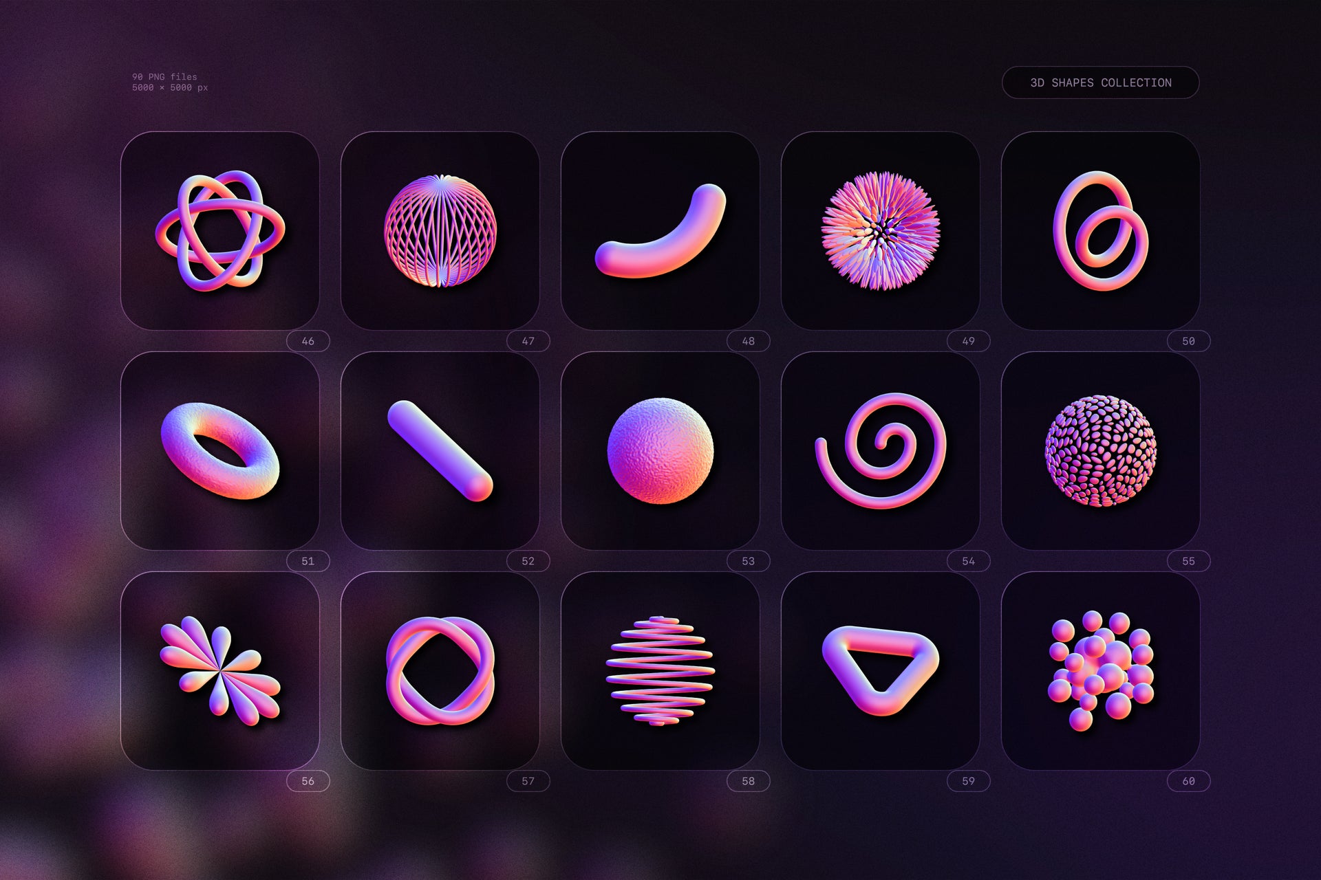3D Shapes Collection – 90 Abstract Renders – Samolevsky