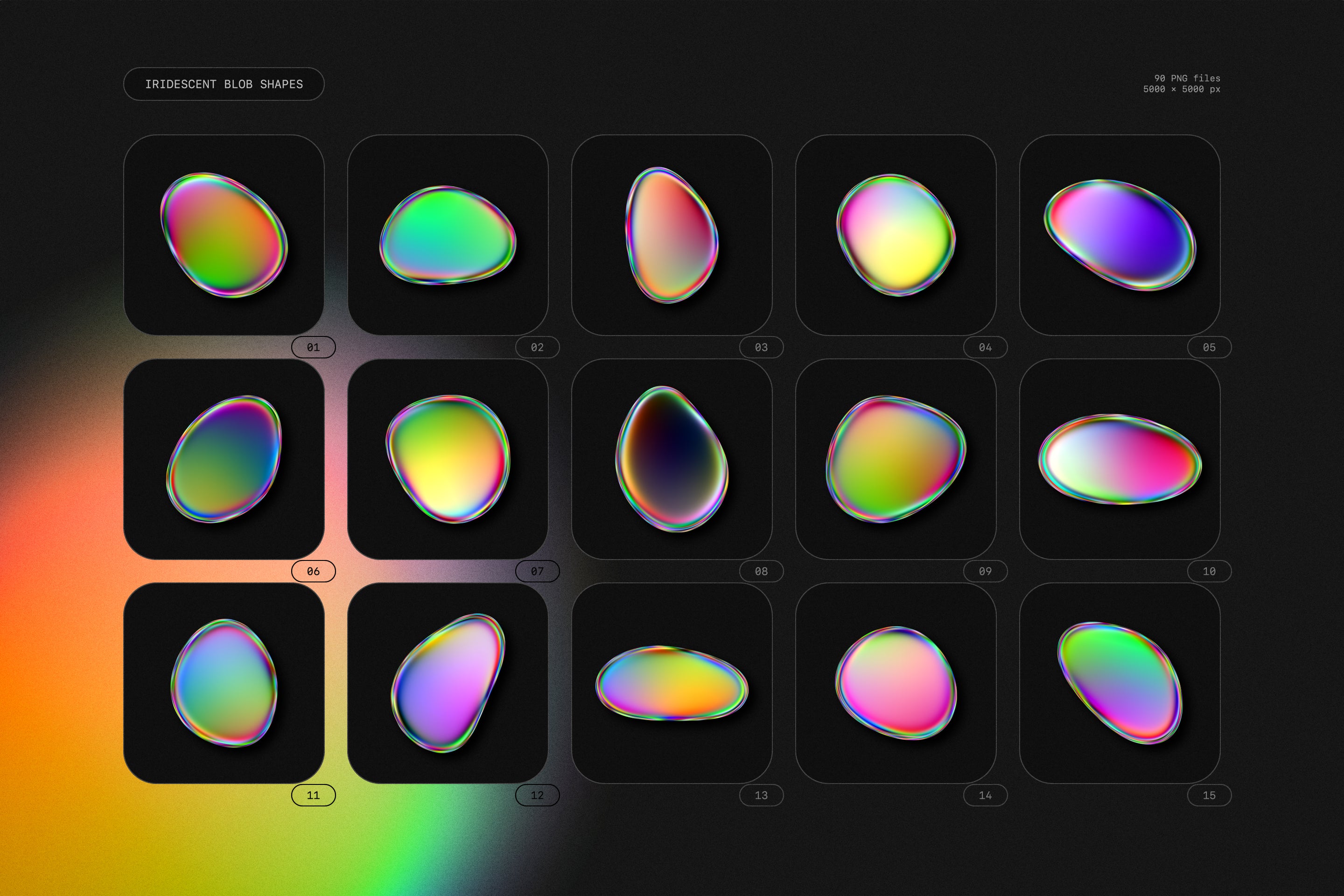 Iridescent Blob Shapes Collection – Samolevsky