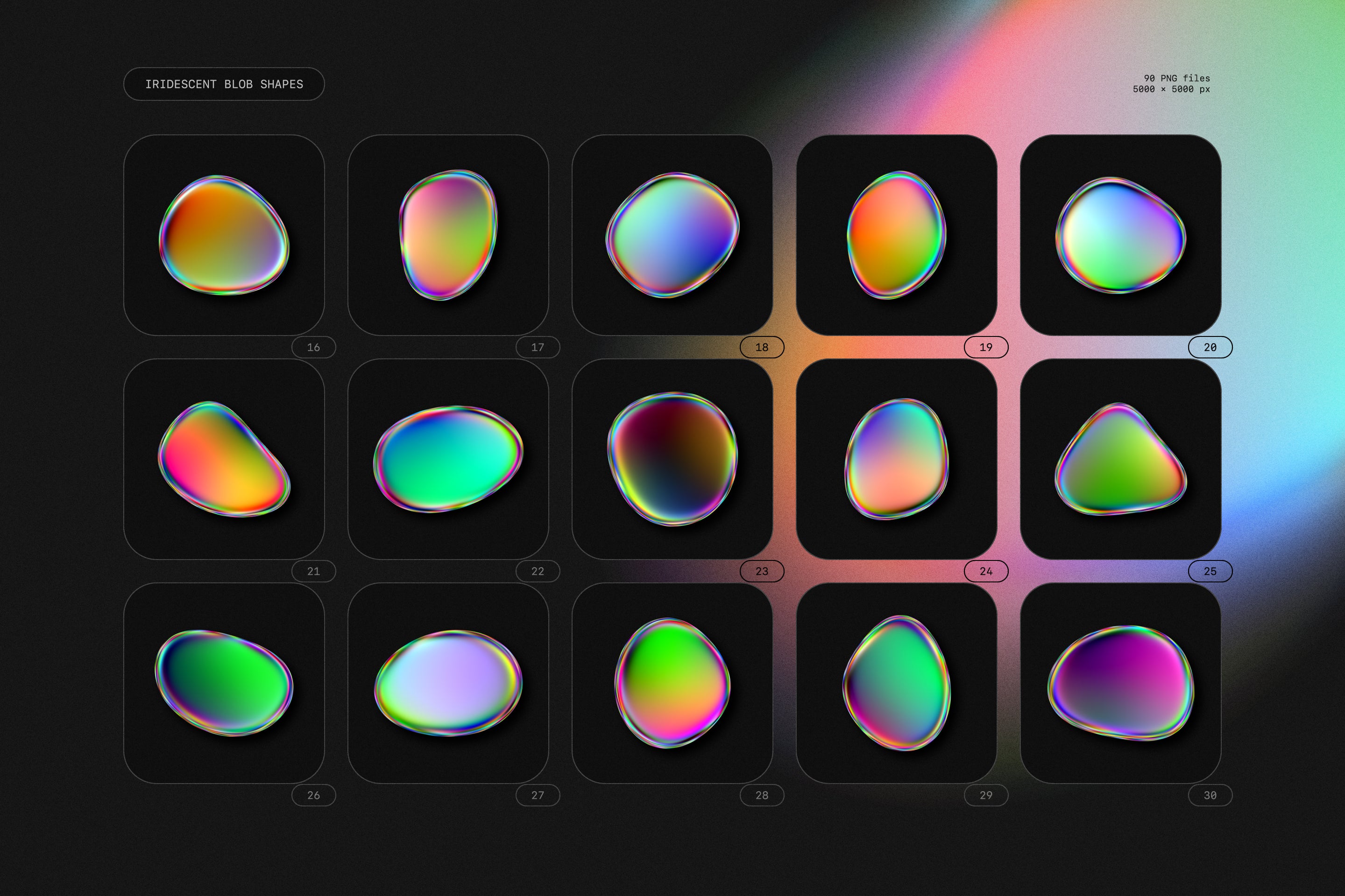 Iridescent Blob Shapes Collection – Samolevsky
