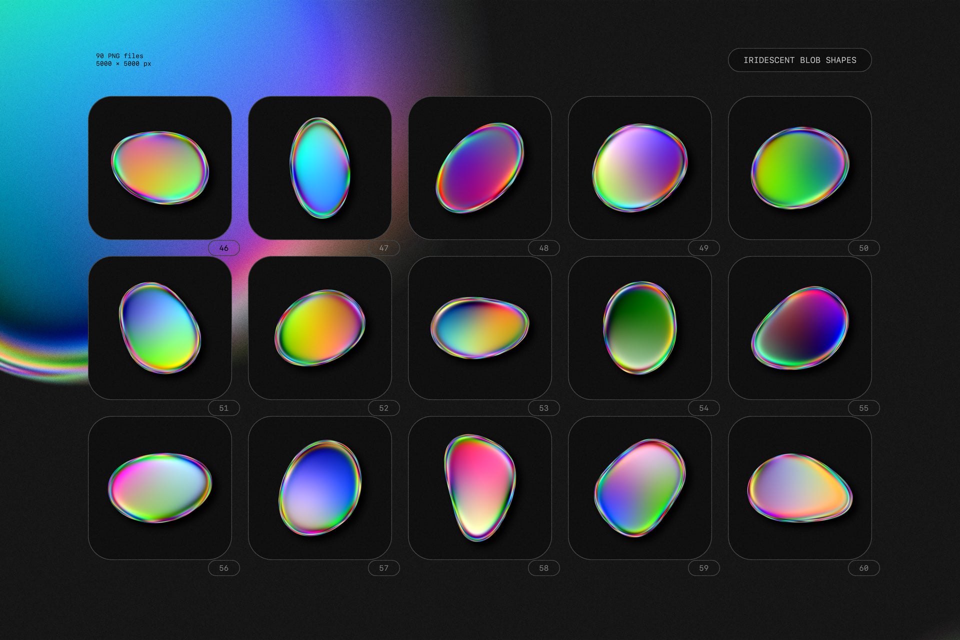 Iridescent Blob Shapes Collection – Samolevsky