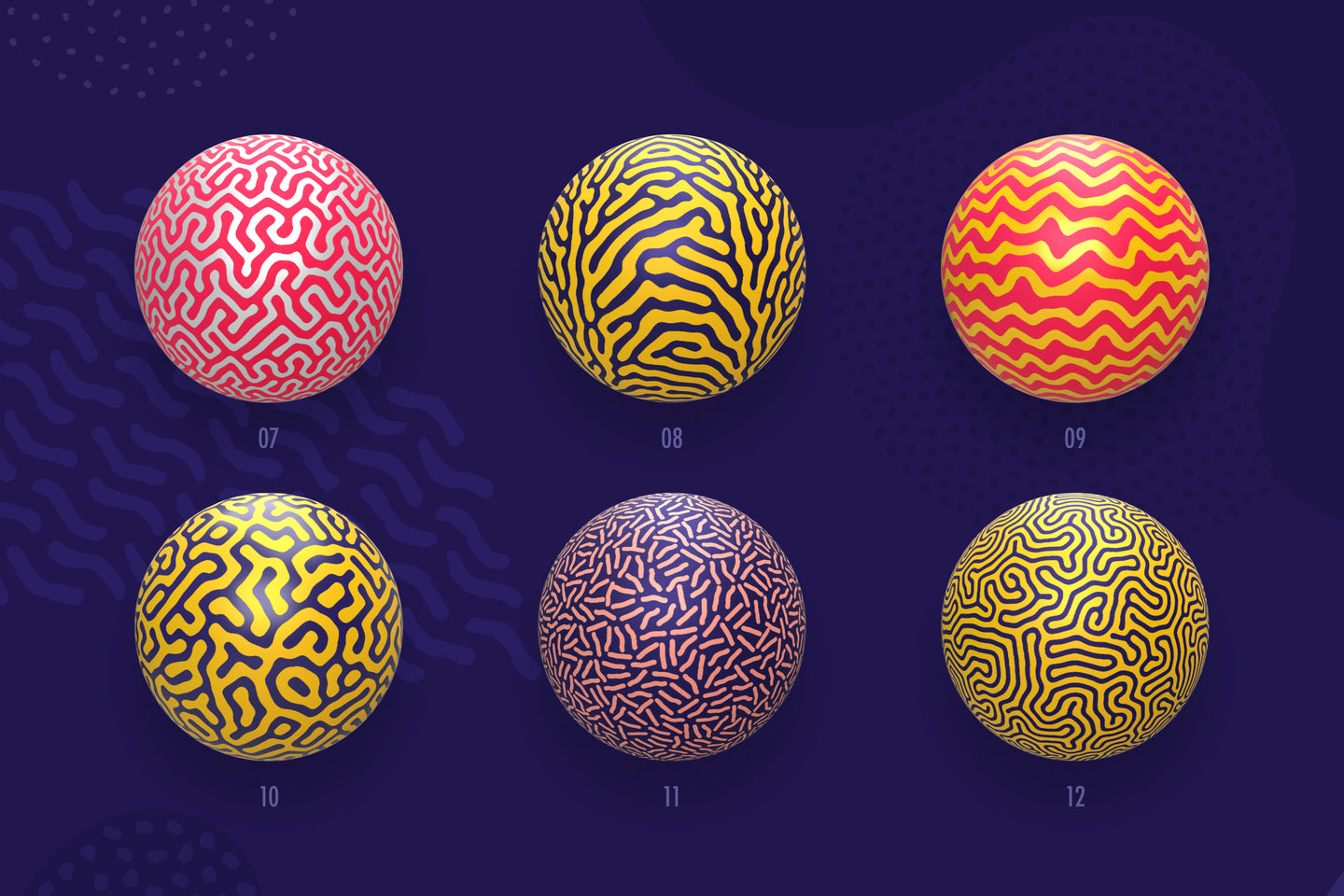 Organic Shapes Bundle - 180 Seamless Textures, Brushes and Elements ...