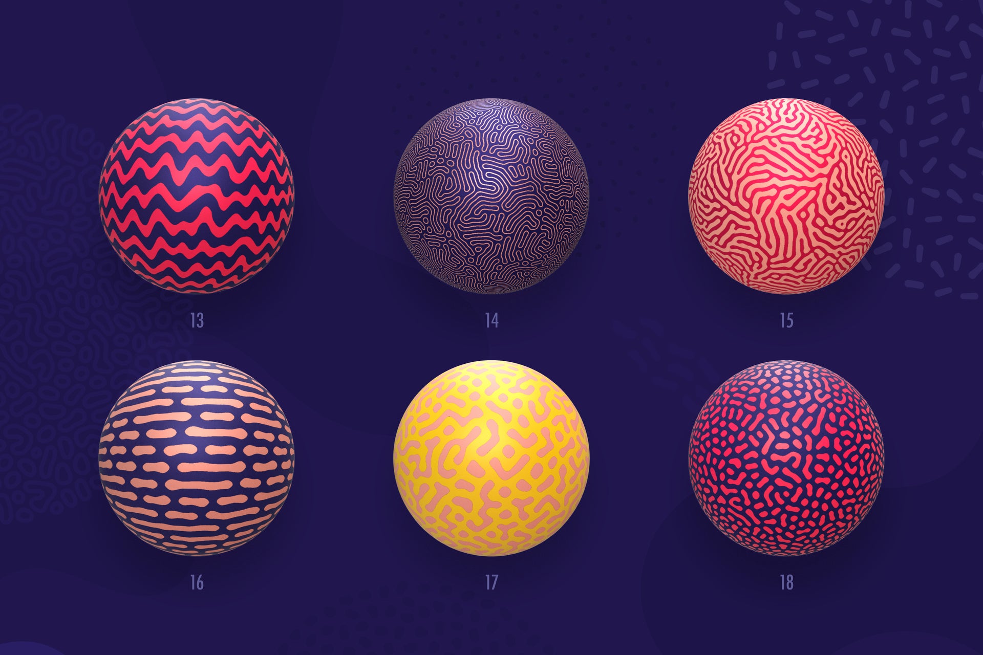 Organic Shapes Bundle - 180 Seamless Textures, Brushes and Elements ...