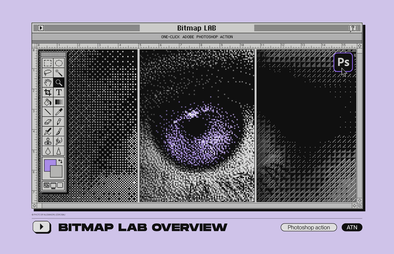 Bitmap Lab - One-Click Pixel Halftone Action – Samolevsky